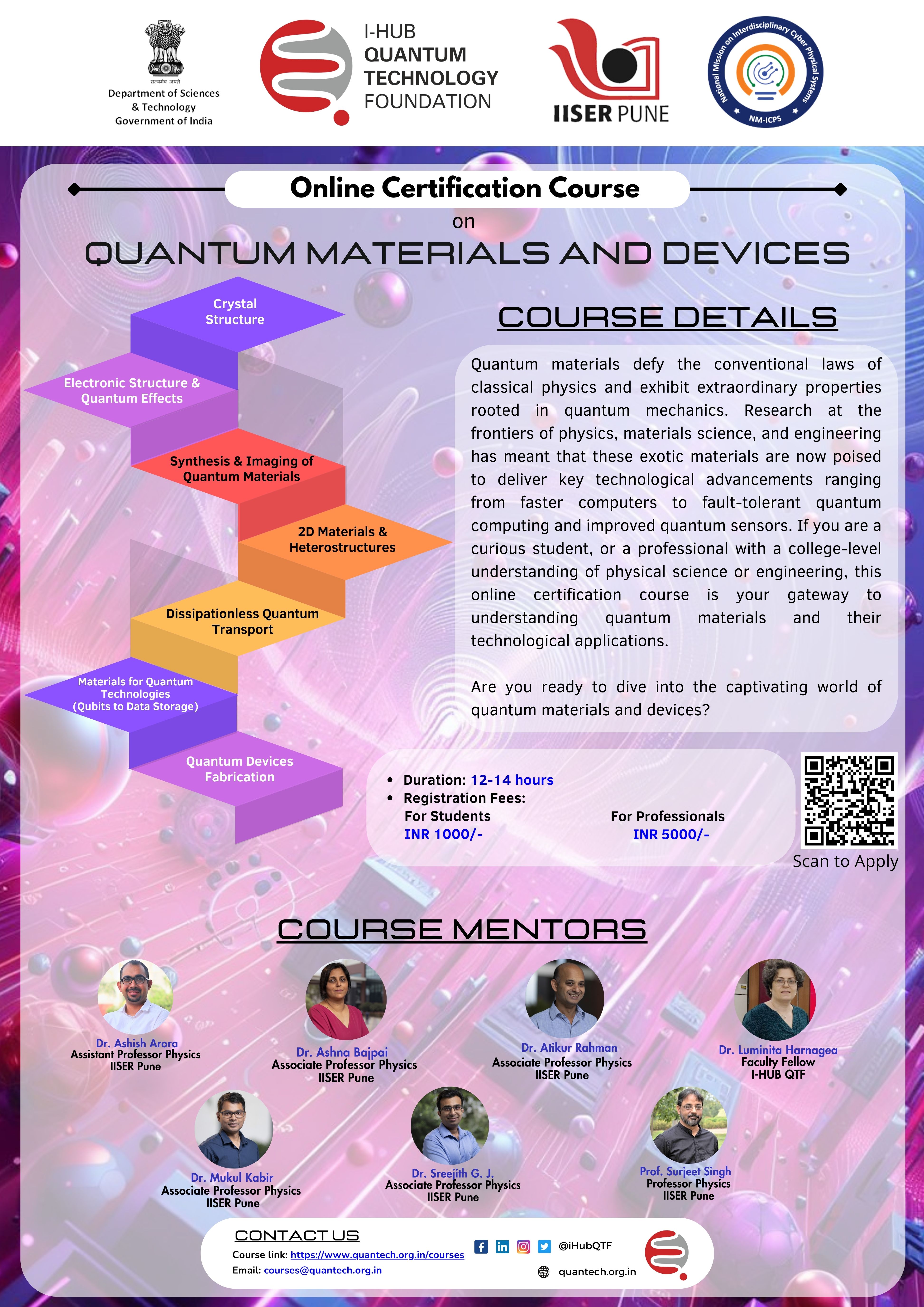 Quantum Materials and Devices Course